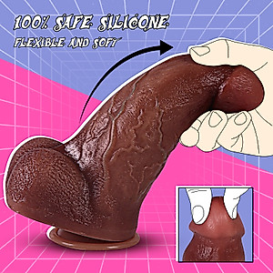 2.9" Diameter Huge Thick Dildo, XXL Realistic Dildo Adult Toys with Small Glans & Thick Big Dildos for Quick Orgasm, Safe Silicone Giant Dildo Suction Cup Dildo, G-spot Anal Sex Toys for Women and Men