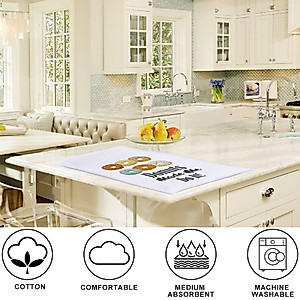 LEVLO Funny Donut Kitchen Towel Donut Lover Gift Donuts Made Me Do lt Tea Towels Housewarming Gift Waffle Weave Kitchen Decor Dish Towels (Donuts Made Me)