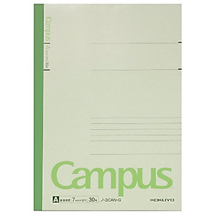 KOKUYO Campus Notebook, A 7mm Ruled, Semi-B5, 30 Sheets, 30 Lines, Pack of 5, 5 Colors, Japan Import (NO-3CANX5)