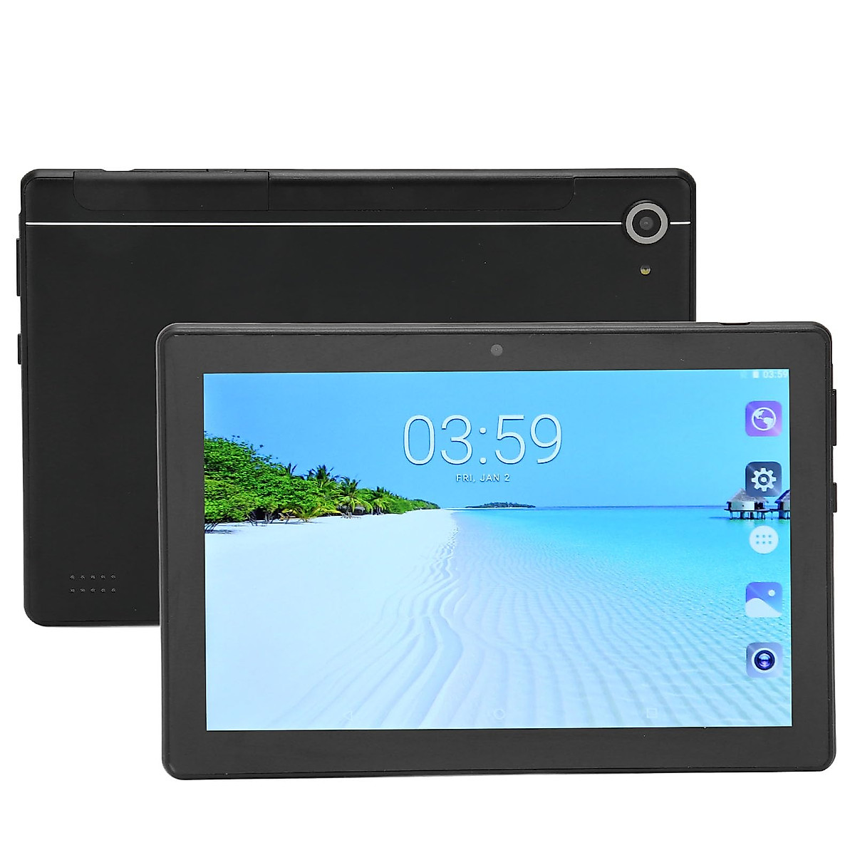 Honio Office Tablet, HD Tablet Octacore CPU Dual Camera US Plug 100‑240V (Black)