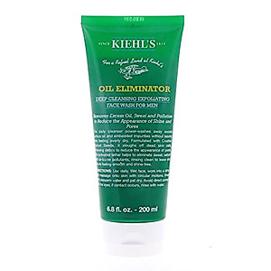 Kiehl's Mens Oil Eliminator Deep Cleansing Exfoliating Face Wash, Apricot, 6.8 Oz