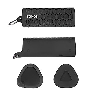 AZTOPA Silicone Case Protective Skin Sleeve Cover for Sonos Roam Portable Bluetooth Speaker - Black