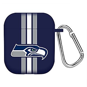 GAME TIME Seattle Seahawks HD Case Cover Compatible with Apple AirPods Gen 1&2 (Stripes)