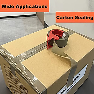 COSIMIXO 6-Pack Heavy Duty Brown Packing Tape with Dispenser, 2.5 mil x 1.88 inch x 110 Yards,Ultra Strong,Industrial Shipping Box Tan Packaging Tape for Moving, Office, & Storage