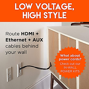 ECHOGEAR Wall Brush Plate for Hiding Up to 8 Low Voltage Cables - Sturdy Brushes with Cable Catching Design - Ideal Cable Pass Through for Wall Mounted TVs