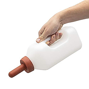 CIRAVI Calf Bottle with Handle and Push-On Nipple, 2 Quart Feeder for Nursing Baby Cows