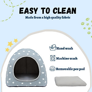 TiereCare 2 Pack Guinea Pig Hideout Bed Washable Guinea Pig Cage Accessories Cozy House Habitat Hide-Out for Chinchilla Hedgehog Small Animal Supplies