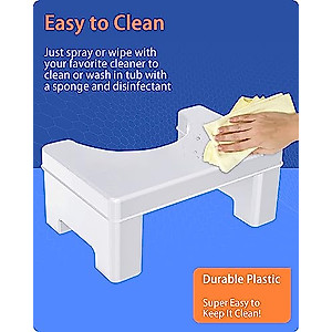 Toilet Stool, Detachable Toilet Potty Step Stool for Adults and Kids，7"Tall Heavy Duty Plastic Portable Squatting Poop Foot Stool , Bathroom Non-Slip Toilet Assistance Step Stool - Modern Sleek Design
