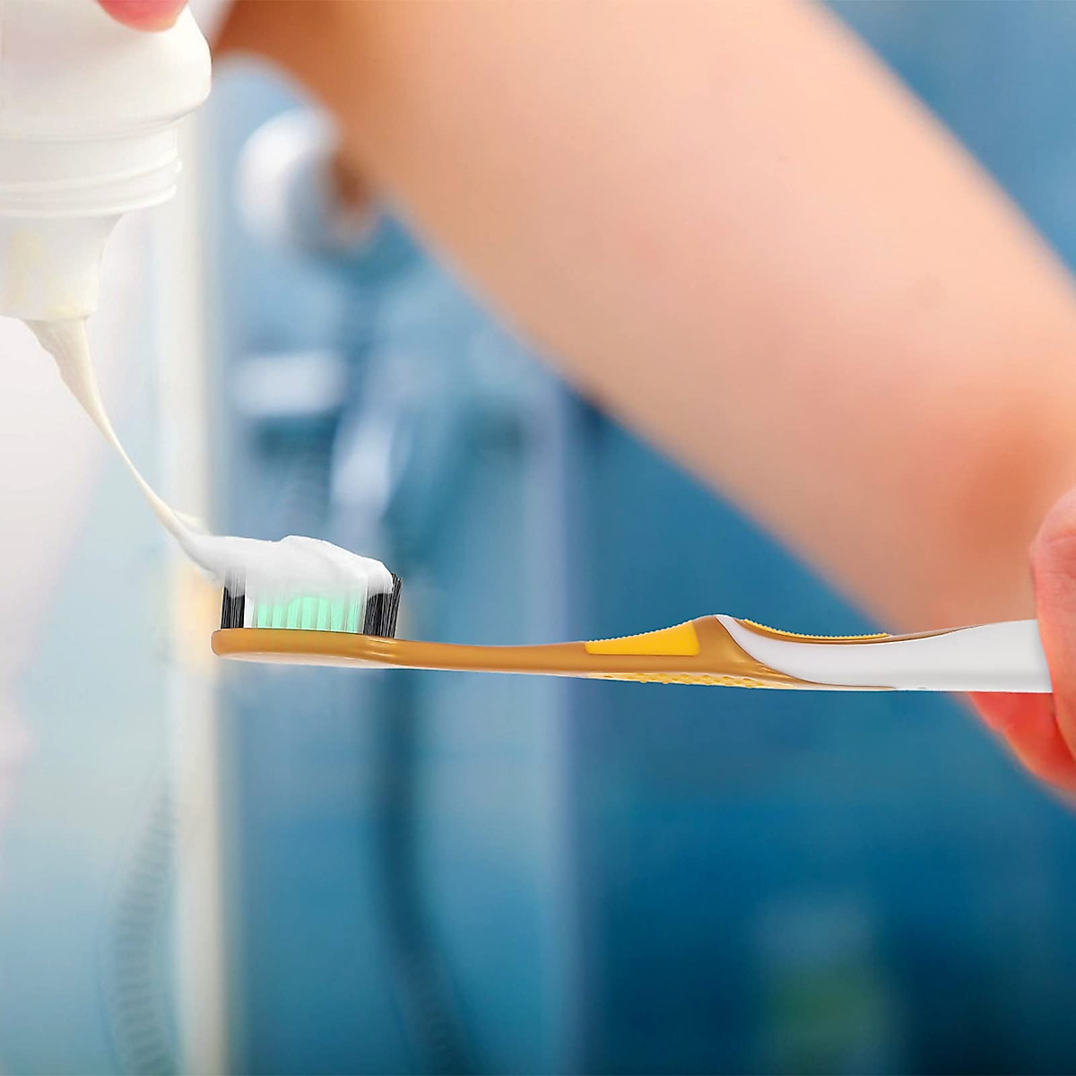 DOITOOL 6pcs Handheld Toothbrush Manual Toothbrush Tooth Cleaning Brush Ultra Hard Bristles Toothbrush for Whitening Teeth Adult Random Color