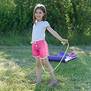 Resinta 5 Packs Girls Cotton Athletic Shorts Active Running Shorts Toddler Summer Shorts Dolphin 6-7 Year