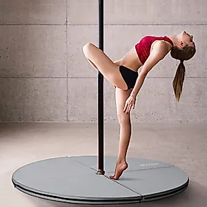 Soozier Pole Dance Mat, 2"T x 5'W Folding Pole Dance Mat for Home, Lightweight and Foldable, Gray