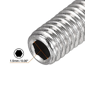 uxcell Ball Point Set Screws, M3 x 6mm 304 Stainless Steel Metric Spring Hex Socket Screw 20pcs