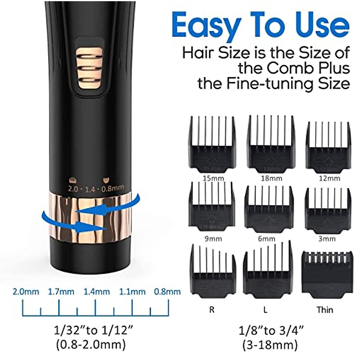 WARMLIFE Hair Clippers for Men, Professional Barber Clippers for Hair Cutting, Upgrade Cordless Hair Trimmer for Men with Apron, Scissors, Combs and Portable Case, X5-New, 18 Piece Set