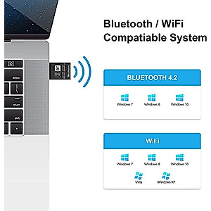 Blueshadow 2-in-1 USB WiFi Bluetooth Adapter - Dual Band 2.4G/5G Wireless Network Adapter Mini WiFi Dongle for PC/Desktop/Laptop Support Win 7/8/10(USB WiFi 600Mbps)