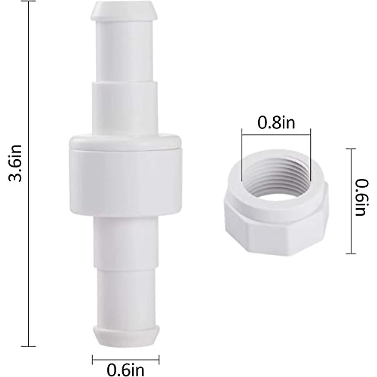 ATIE Pool Cleaner Feed Hose Swivel Compatible with Pentair Kreepy Krauly Legend Letro Platinum Pool Cleaner Feed Hose Swivel ED05 White (3 Pack)