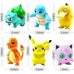 6 PCS Anime Action Figure Set Collection Pocket Monster Action Figure for Children's Toy Set Birthday Party Gift Idea Toys