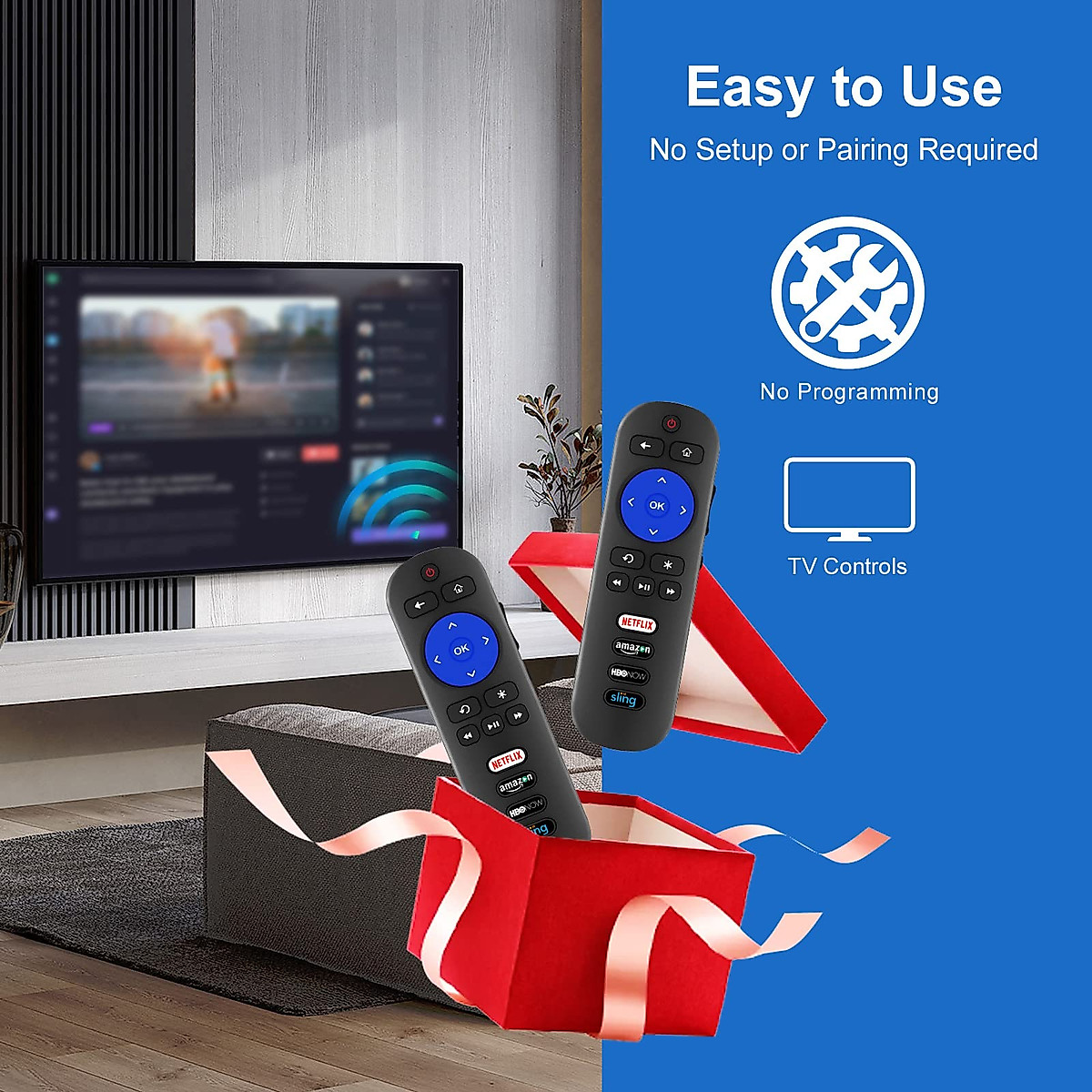 Pack of 2 Replacement Remote Compatible with All TCL Roku TV Remote, RC280 RC282 Remote for TCL 28 32 40 43 48 49 50 55 65 75 85 inch Smart Roku TV, No Setup & Pair Requried