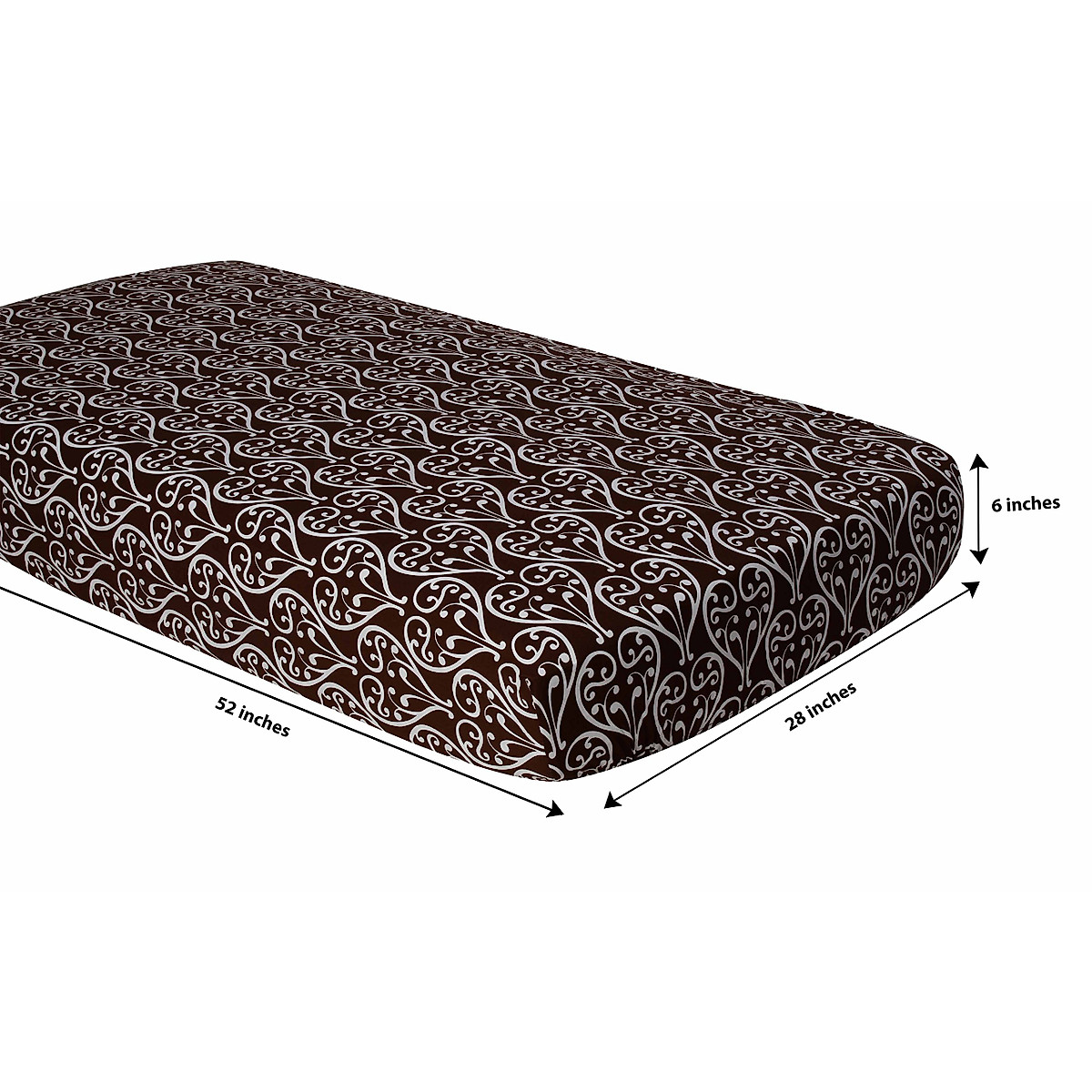 Bacati - Damask Brown/White Crib Fitted Sheet