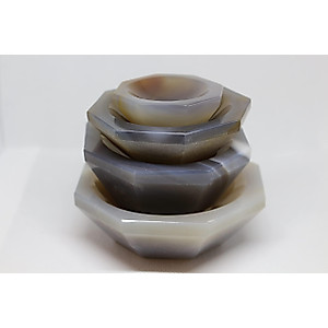 LAB4US Agate Mortar and Pestle Set ID 60mm Natural Agate Grinder for Lab Grinding Polished Brazilian Agate Internal Diameter 60mm, External Diameter 75mm; Depth 16mm; Hardness 7-7.2(60mm)