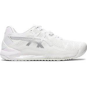 ASICS Women's Gel-Resolution 8 Tennis Shoes, 7.5, White/Pure Silver