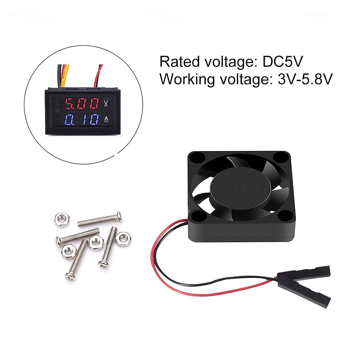 Aokin for Raspberry Pi Cooling Fan DC 5V/3.3V Brushless CPU Cooling Fan with Screws for Raspberry Pi 4 B, Pi 3 B+, Pi 3 B, Pi 2 B, Pi 1 B+, RetroFlag NESPI Case, etc, 1 Pack
