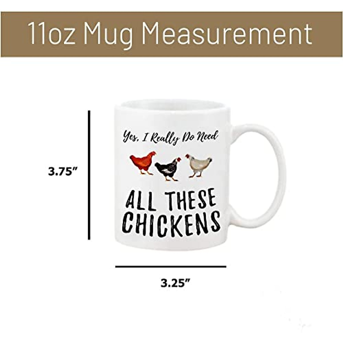Funny Coffee Mug Funny Chicken Coffee Mugs. Yes I Really Do Need All These Chickens. white 11 Oz Mug for a Farmer of That Crazy Chicken Lady in You. Gift idea for Men and Women.