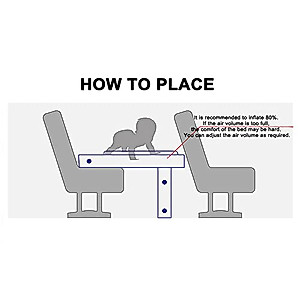 GTDSAOZG Airplane Bed for Toddler,Inflatable Airplane Bed for Kids, Flyaway Kids Bed Airplane,Inflatable Toddler Travel Bed,Fits Most Airplane Economy Seats, Hand Pump and Carry Bag Included