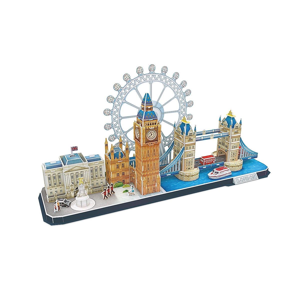 Revell London Skyline 3D Puzzles for Adults and Kids Ages 10 Years and up Arts Crafts Building - Tower Bridge, Big Ben, London Eye, Buckingham Palace - 107 Pieces