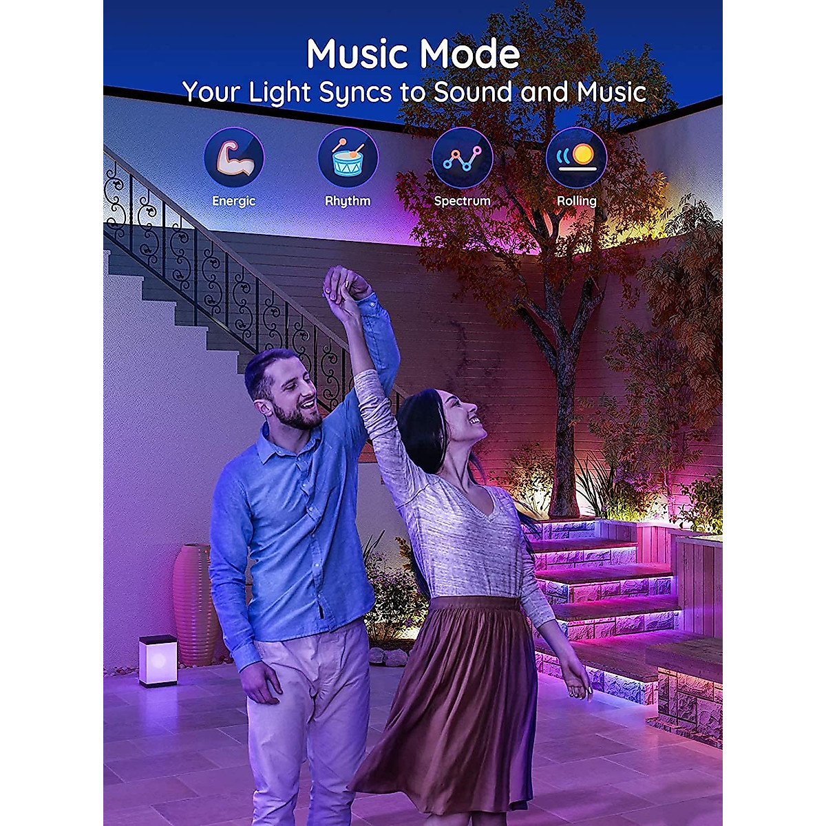 Govee Outdoor LED Strip Lights, 32.8ft RGBIC Smart Outdoor Lights, IP65 Waterproof Lights, 16 Million Colors, Bluetooth App Control, Rope Lights Outdoor for Roof Balcony Garden Patio Porch Pool