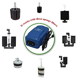Aquapapa Bio Sponge Filter Air Pump Driven Up to 20 Gal Breeding Fry Betta Shrimp Fish Tank Aquarium (Ship from CA USA) (Small 4-Pack)