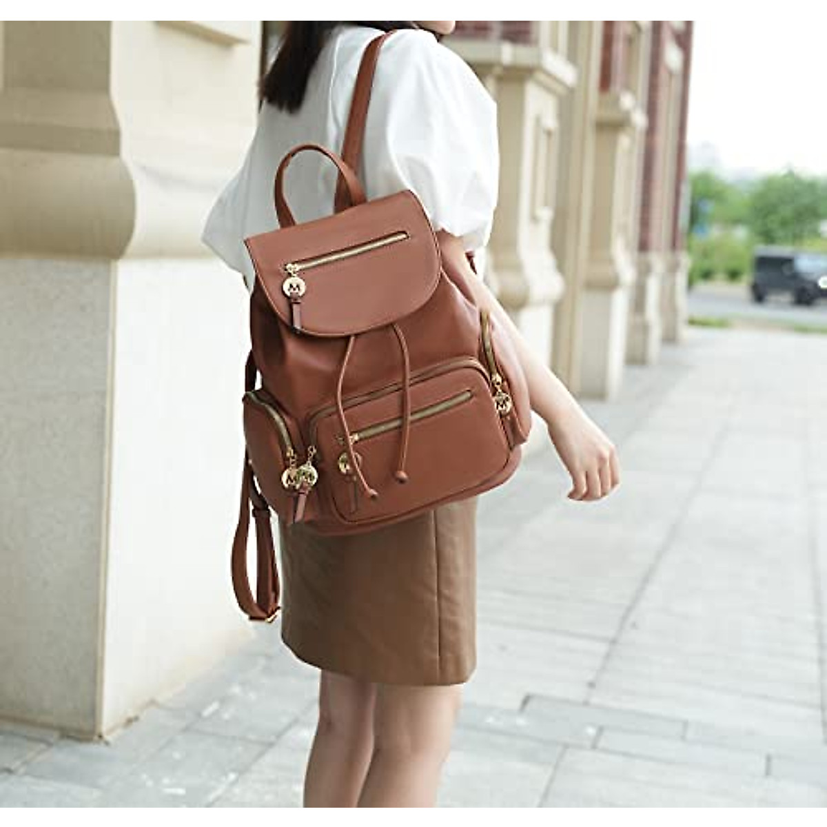 MKF Collection Backpack Purse for Women & Teen Girls, Vegan Leather Top-Handle Ladies Daypack