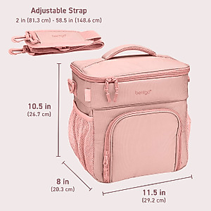 Bentgo® Prep Deluxe Multimeal Bag - Premium Insulation up to 8 Hrs with Water-Resistant Exterior & Interior, Extra Large Lunch Bag Holds 4 Meals & Snacks - Great for All Day Meal Prep (Blush)