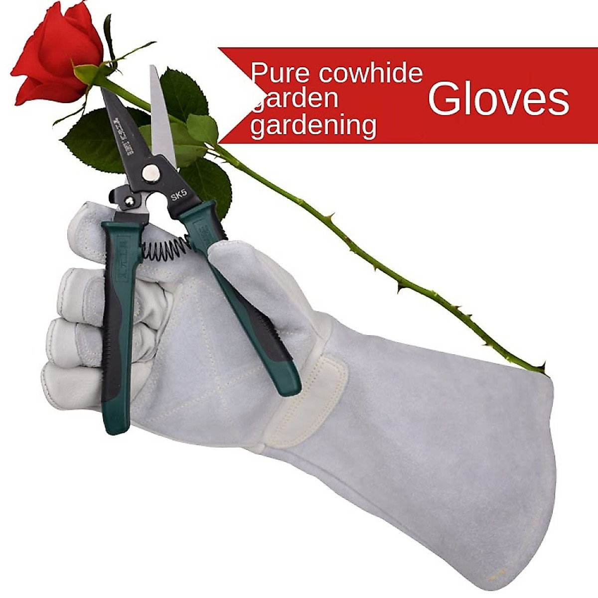 JunJia Leather Made Thorn Proof Gardening Gloves for Men and Women, Gloves as Safety Work Gloves, Garden Gloves and Gifts for Ladies for Yard Work, Construction, Warehouse