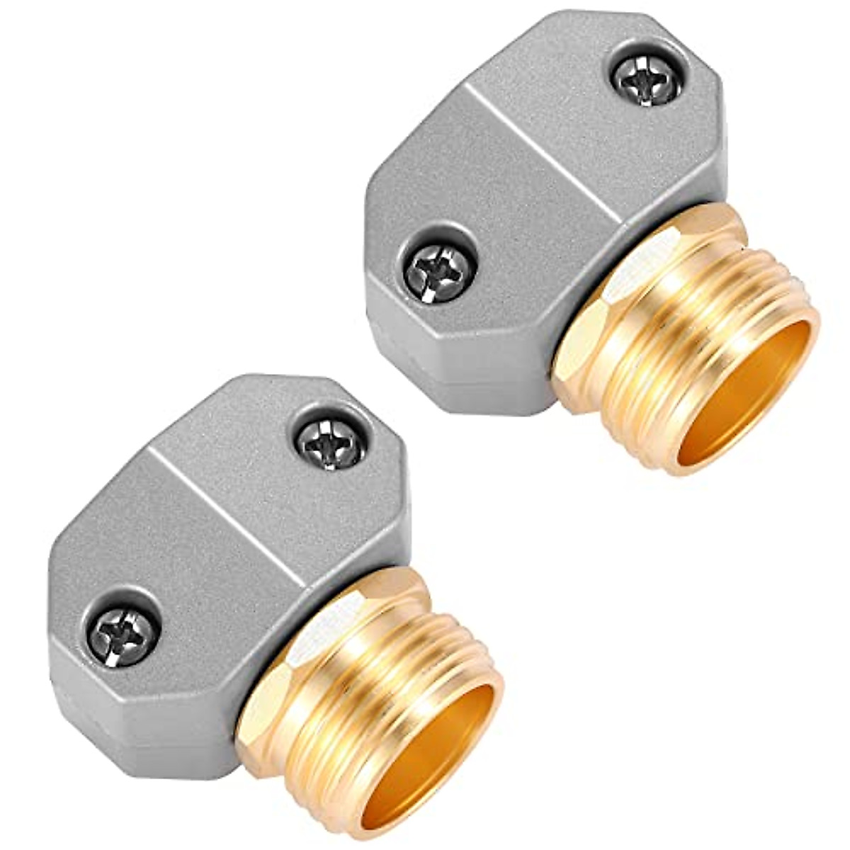 Zinc and Aluminum Male Coupling, Fits All 5/8-Inch and 3/4-Inch Garden Hose Repair Fitting, 2 Pack
