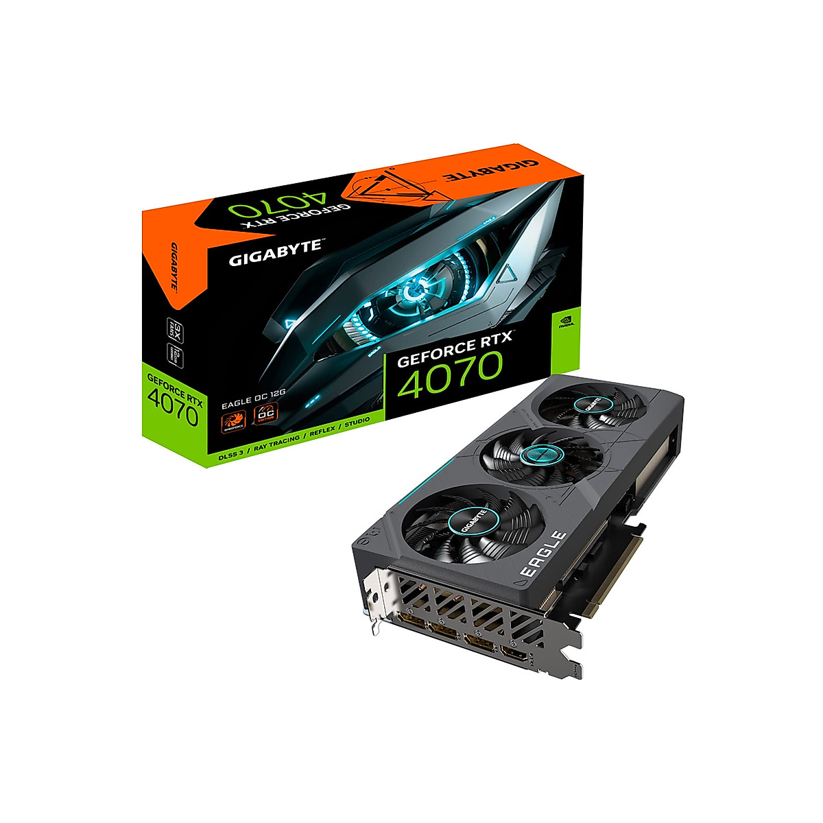 GIGABYTE GeForce RTX 4070 Eagle OC 12G Graphics Card, 3X WINDFORCE Fans, 12GB 192-bit GDDR6X, GV-N4070EAGLE OC-12GD Video Card
