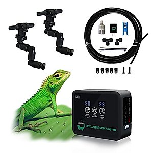 LLSPET Reptile Humidifiers Intelligent Spray System, Automatic Sprayer for Vivarium Tank with Timing Controller, Adjustable 360°Misting Nozzles