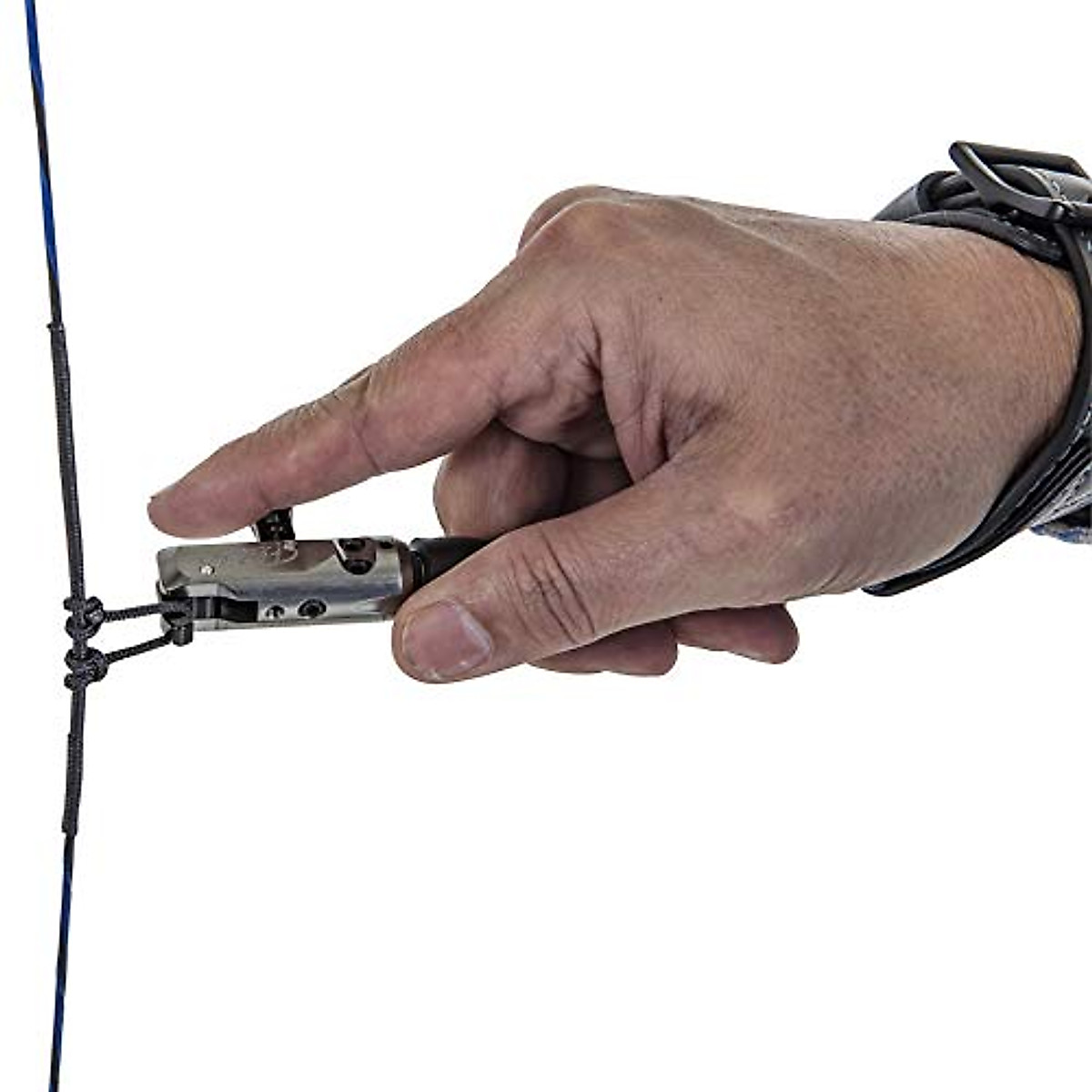 Trophy Ridge DrawPoint Archery Bow Release - Infinitely Adjustable Index Finger Release with 360-Degree Rotation, Customizable Length, Smooth Leather Wrist Strap