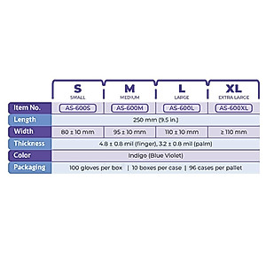 Amerisano Medical Exams Nitrile Gloves|510(k), Disposable, Latex & Powder Free, 4 mil, |Box of 300, Medium|Purple (100, Medium)