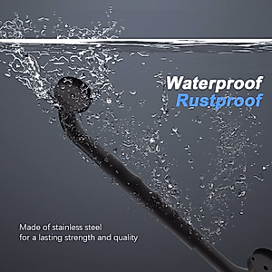 2 Pack 16 Inch Anti-Slip Shower Grab Bars w/Rubber Grip, iMomwee Stainless Steel Bathroom Wall Mount Matte Black Grab Bar Handle, Safety Balance Handrail, Handicap Elderly Senior Assist Bath Handle