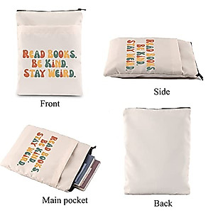 CHOORO Read Books Be Kind Stay Weird Book Love Book Sleeve with Zipper Bookworm Gifts For Book Reader Reading Gift (Stay Weird-B)
