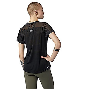 New Balance Women's Impact Run Short Sleeve, Black , Medium