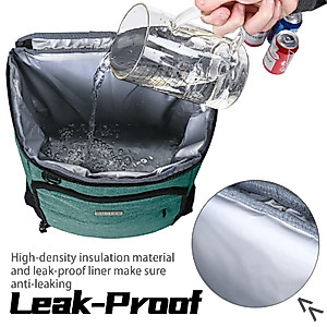 BAGLHER Leakproof Backpack Cooler - Insulated Soft Cooler Bag for Men and Women, Lightweight Lunch Box Backpack Cooler for Camping and Outdoor Adventures Green