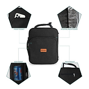 kissleaf Insulated Lunch Bag, Reusable Freezable Lunch Box for Men Women, Leakproof Cooler Small Lunch Bag with Adjustable Shoulder Strap for Adults