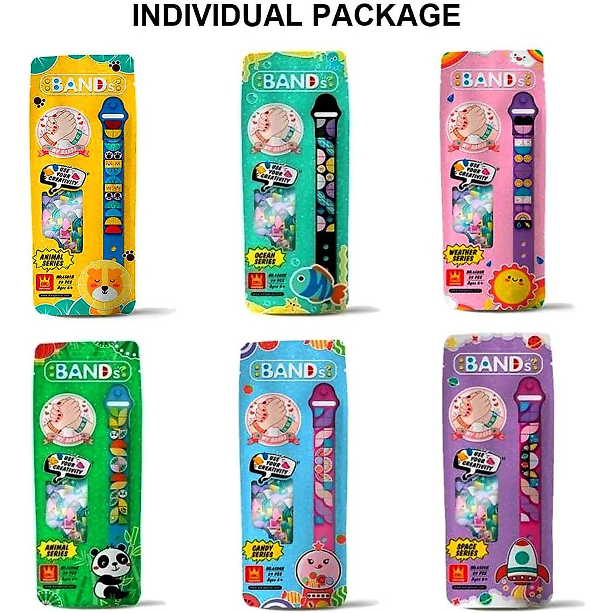 SIENON Bracelets 6PCS, Kids Building Blocks Dots Bracelets, DIY Creative Craft Bracelet Making Kit for Kids, Friendship Bracelets, Dots Construction Toys Kit for Birthday for Girls Boys