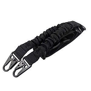 Depring 2 Points Rifle Sling Length Adjustable Traditional Gun Shoulder Strap with Metal Hook (Black)