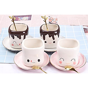 Marshmallow Mugs Set of 4 Cute Marshmallow Cups Cute Mugs for Kids Hot Chocolate Cocoa Mugs Gifts for Kids Women Christmas Mugs Mother's Day Cute Mug 6OZ