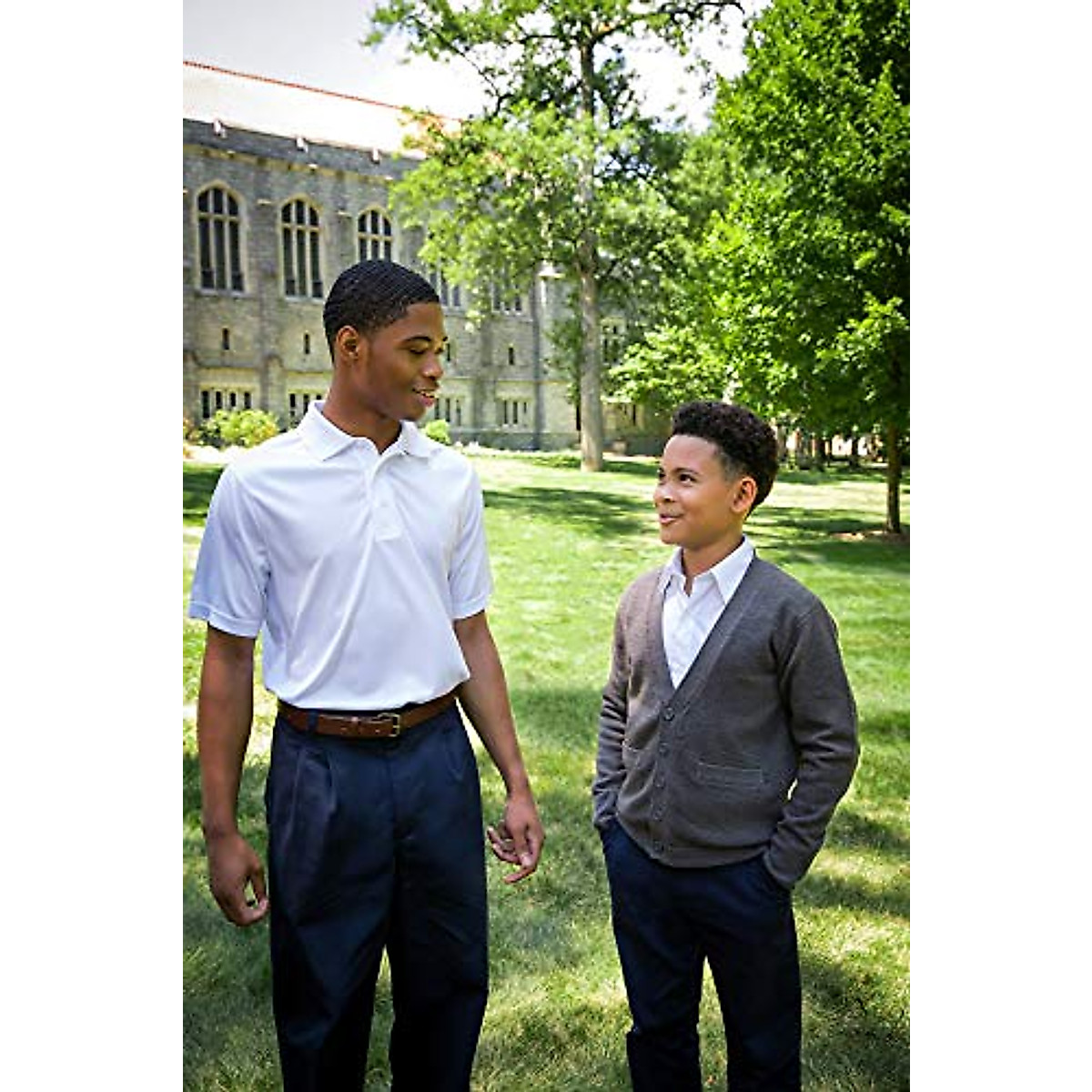 French Toast Boys Expandable Collar Dress With Long Sleeves (Standard & Husky) Button Down Shirt, White, 5 US