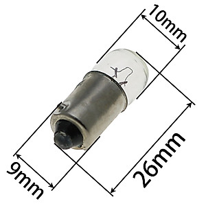 MEETOOT 10PCS Bayonet Mount Bulb P13.5S Bayonet Small Bulb 12V 0.25A 3W Suitable for Flashlight and Emergency Light