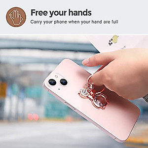 Cell Phone Ring Holder Finger Stand, Lucrave Phone Kickstand, 360 Degree Rotation Phone Ring Grip with Crystal, Compatible with iPhone Samsung Galaxy, LG Google Pixel, Smartphone Accessories