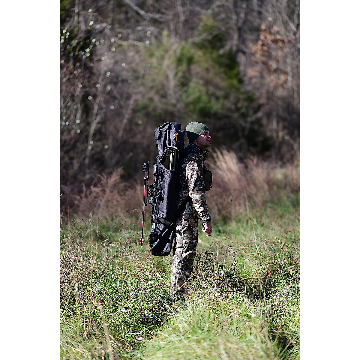 Browning Evade Tent Hunting Blind Featuring 180 Degree Windows with Shoot Through Mesh and Silent Open, Silent Magnetic Door System, and Brush Loops, Mossy Oak Country DNA